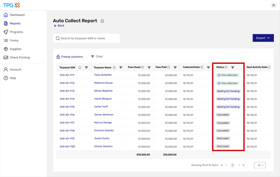 How to track clients in the Auto Collect program – SBTPG